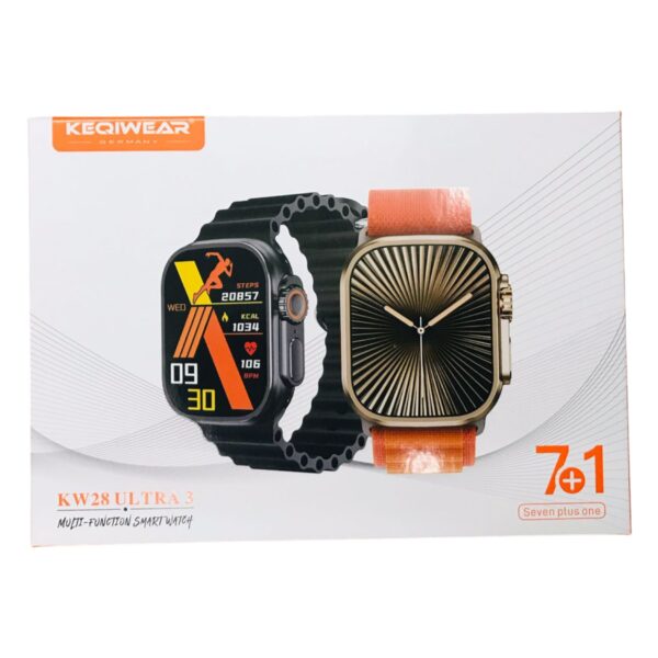 Keqiwear KW28 Ultra 3 Multi Function Smartwatch With 7 Straps ...