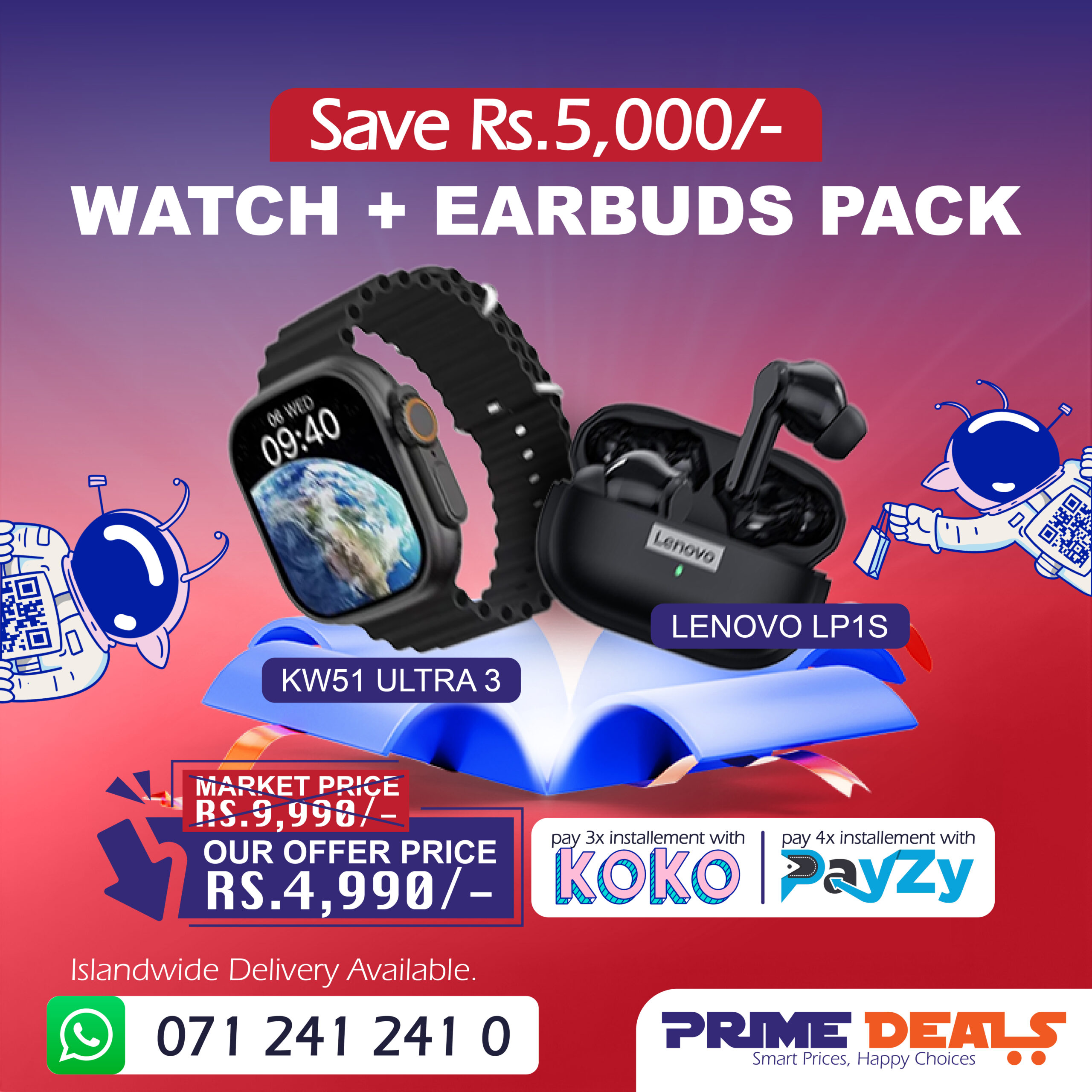 Smartwatch + Earbuds Combo – primedeals.lk